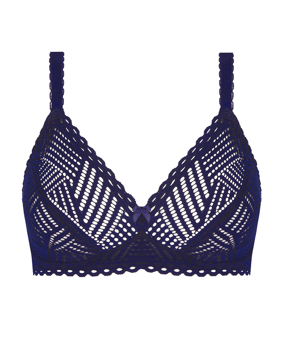Soutien-gorge sans armatures grande taille Tressage Graphic marine ...